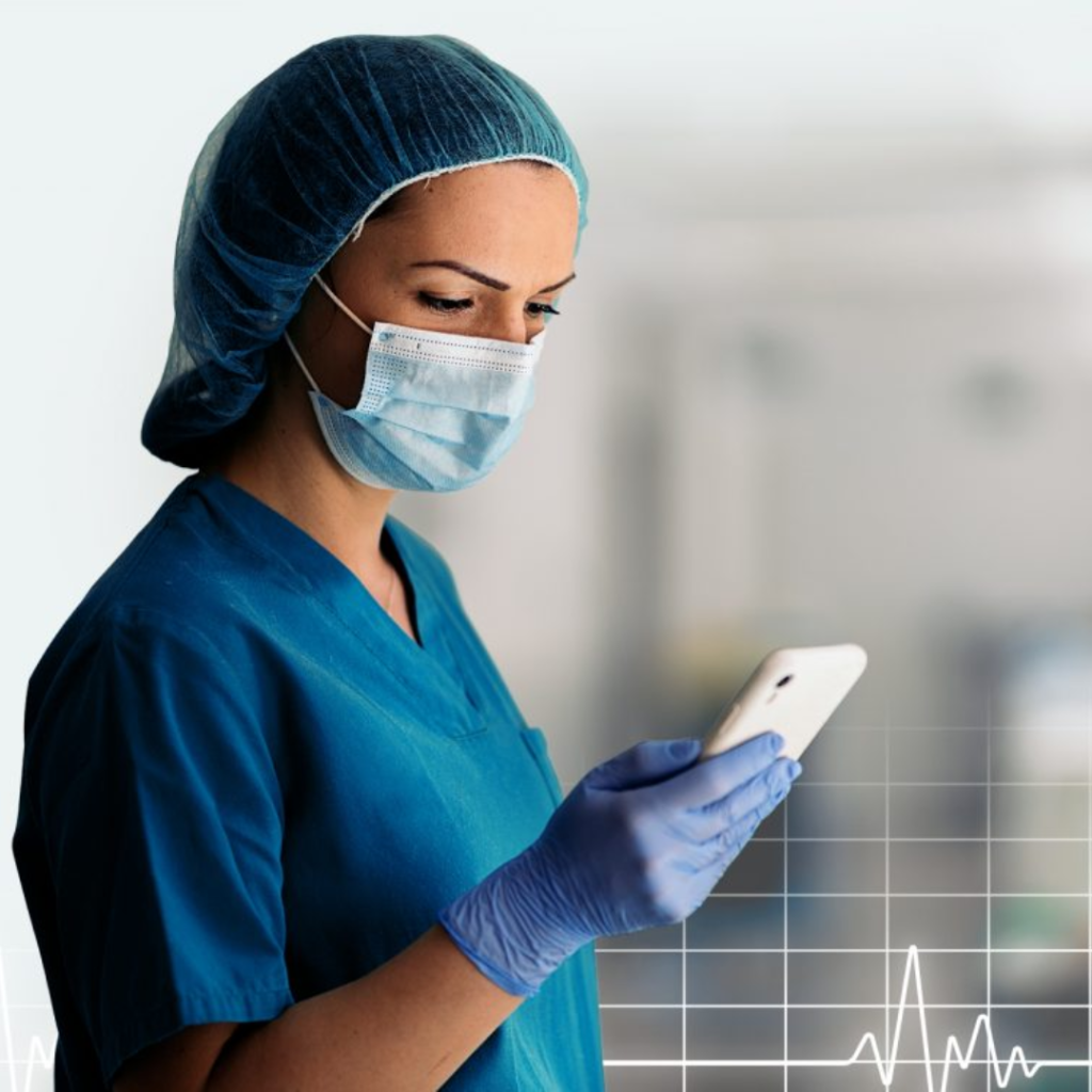 Healthcare professional using iPhone for Medical Device Inventory ...